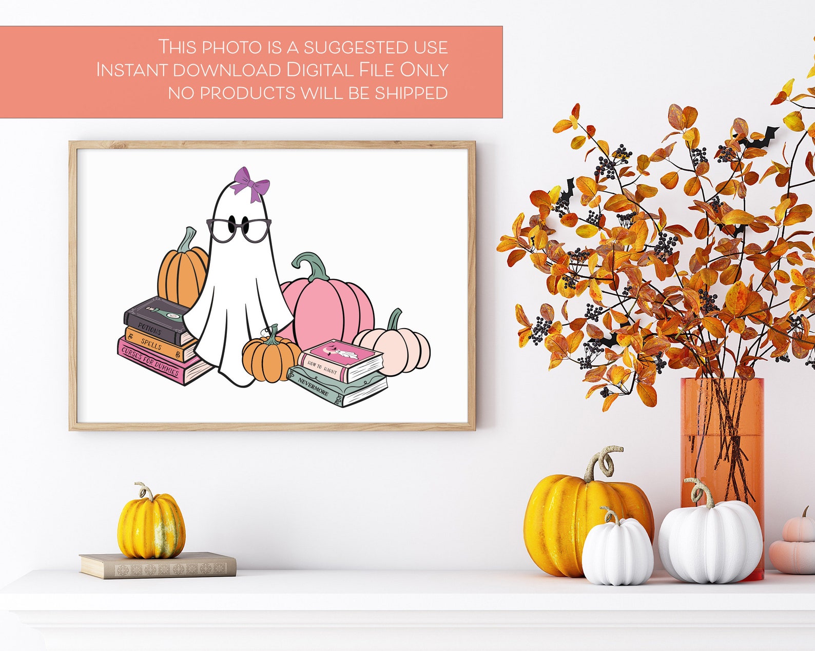 Pastel Halloween Clipart Bundle, Halloween Pngs and Svgs, Cute Ghosts ...