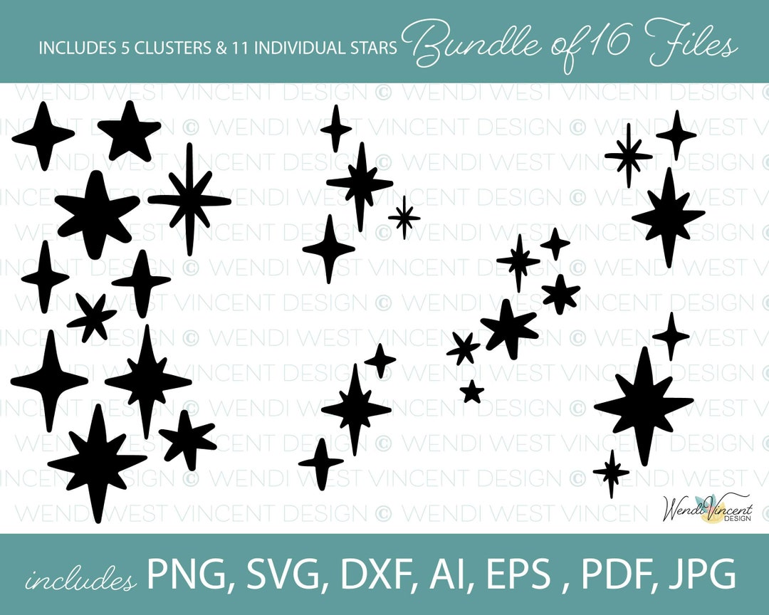 Sparkle Starbursts SVG Bundle Fun Mid-century Style - Etsy