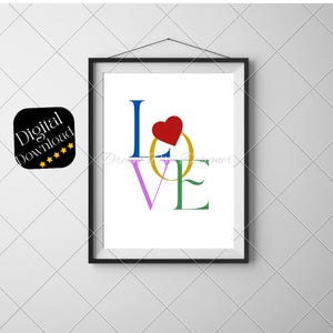 Love Printable Art Set of 2, Minimalst Love Art, Love Modern Art Quote ...