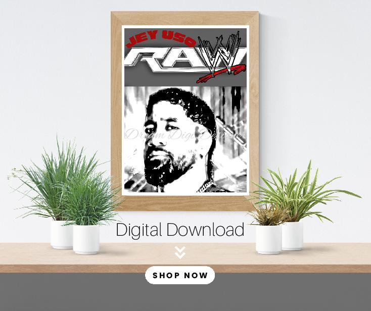 WWE Print, Jey Uso Crowd Poster Wrestling Wall Art, Jey Uso Wall Art ...