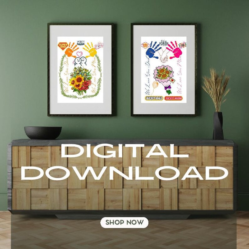 Mothers Day Fathers Day Handprint Art Set of 2, Toddler Baby ...