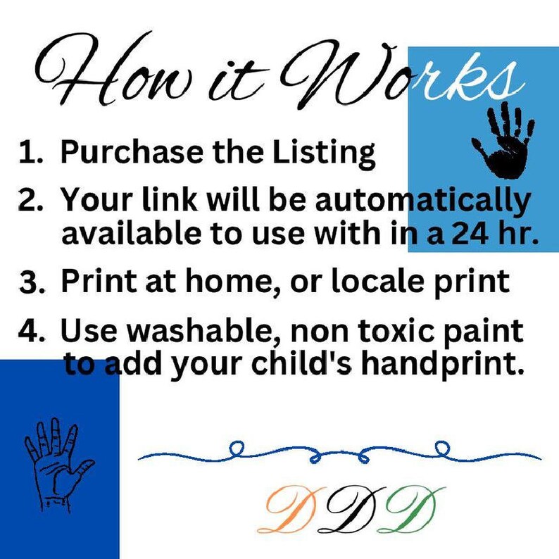 Mothers Day Fathers Day Handprint Art Set of 2, Toddler Baby ...