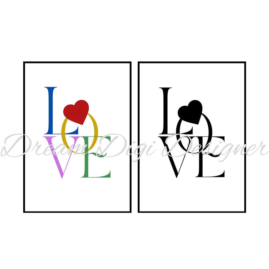 Love Printable Art Set of 2, Minimalst Love Art, Love Modern Art Quote ...