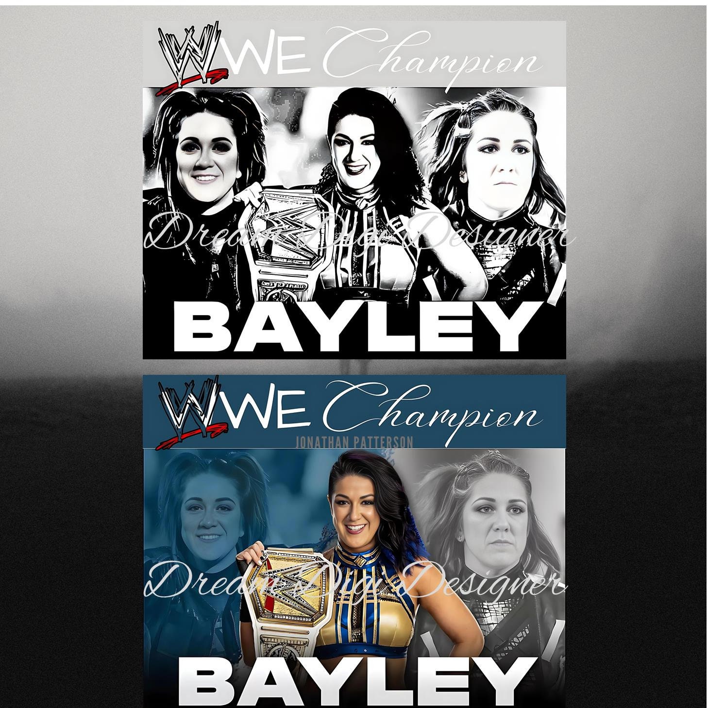 WWE Print Set of 2 Bayley Win Poster Wall Art, Art Print, Wall Decor ...