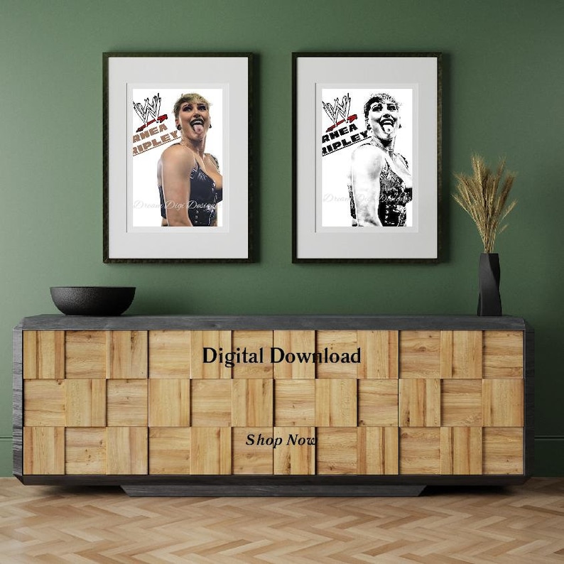 Rhea Ripley Set of 2 WWE Wrestling Poster Art Print, Wrestlemania ...