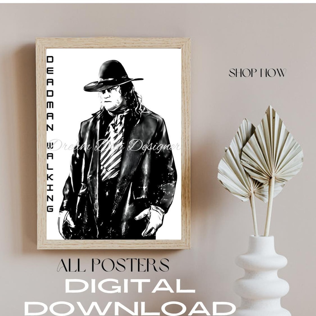 WWE Superstar the Undertaker Printable Art Set of 2, Dead Man Walking ...
