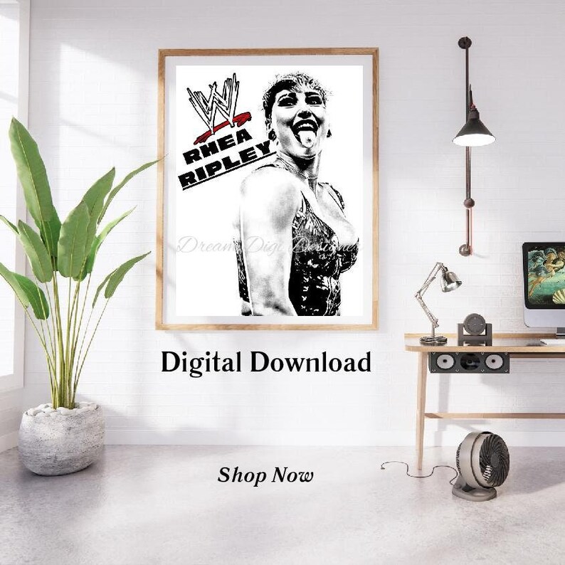 Rhea Ripley Set of 2 WWE Wrestling Poster Art Print, Wrestlemania ...