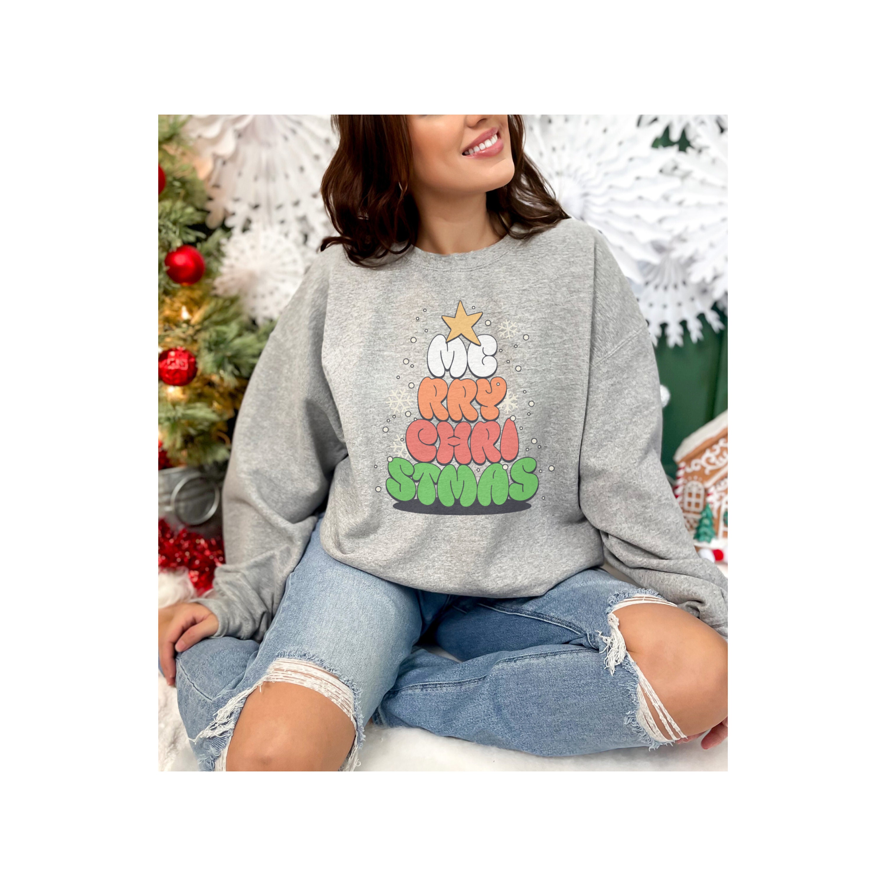 Christmas Shirt, Holiday, Cute Christmas Sweatshirt, Christmas Tree ...