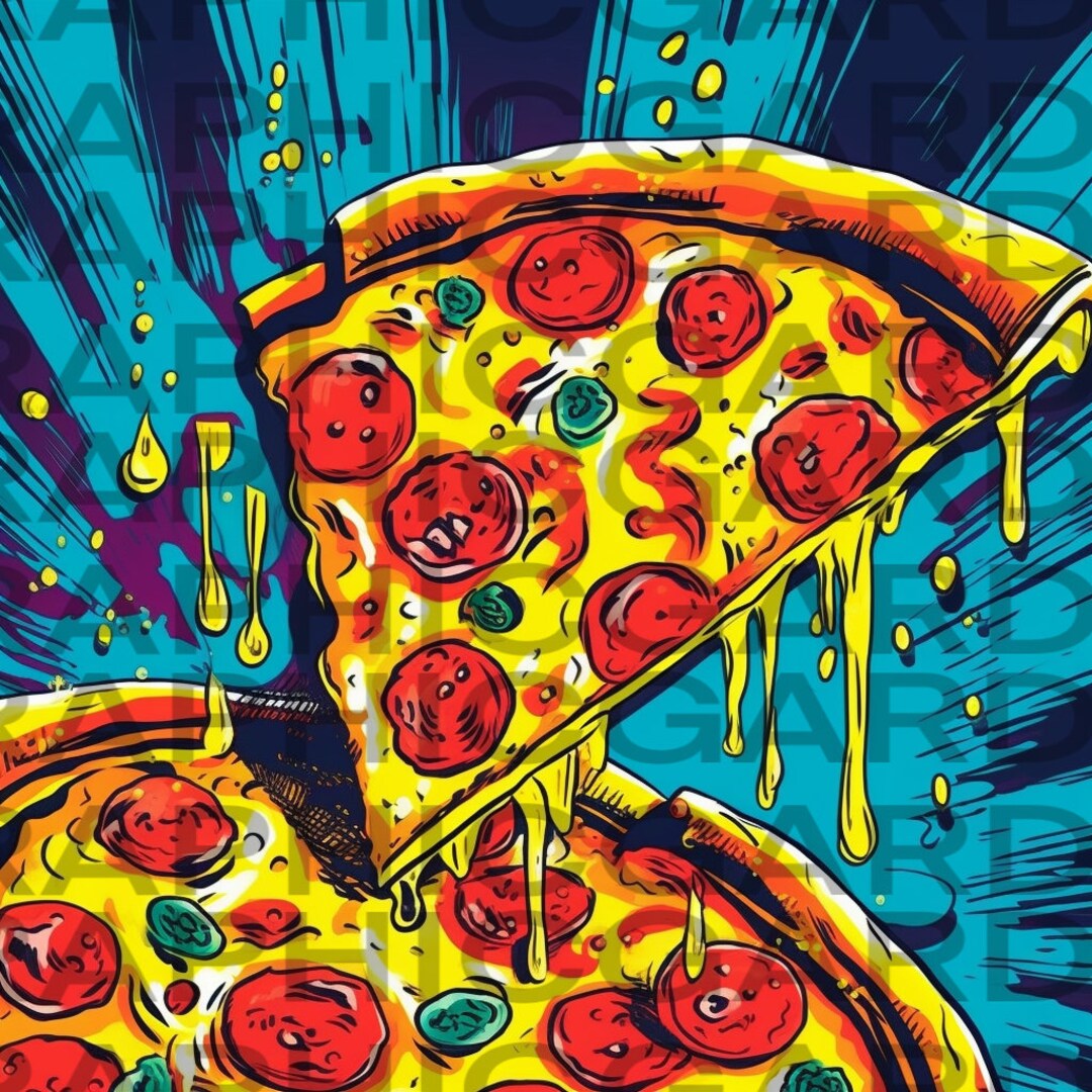 80s Retro Line Art Pizza Digital Download PNG Sublimation - Etsy