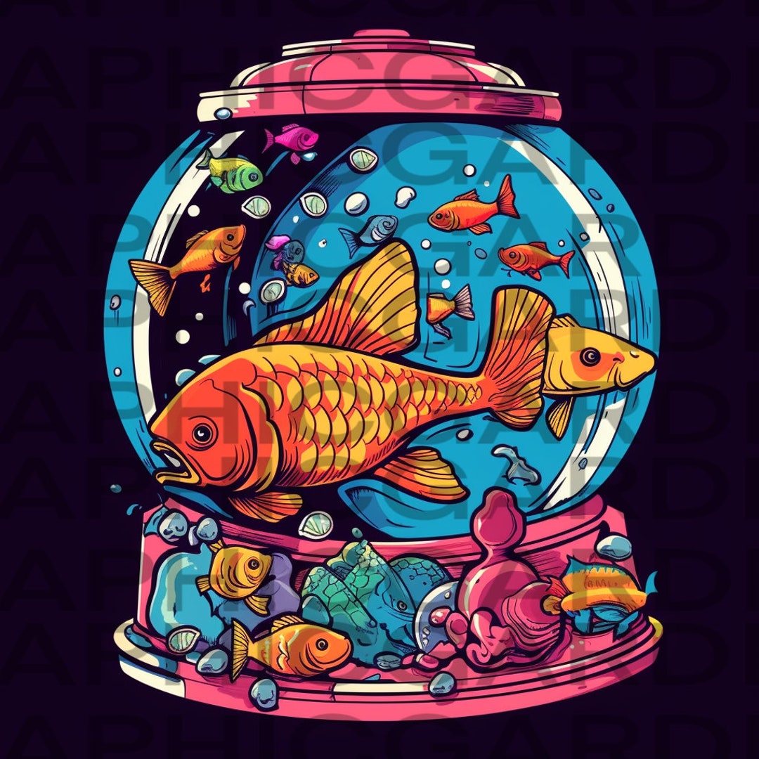 Retro Aquarium Terrarium Digital Download PNG Sublimation - Etsy