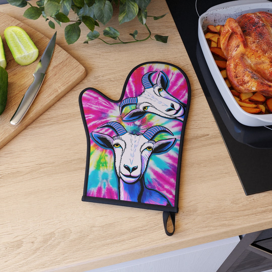 Goat Oven Mitten Pop Art Oven Mitts Original Art by - Etsy