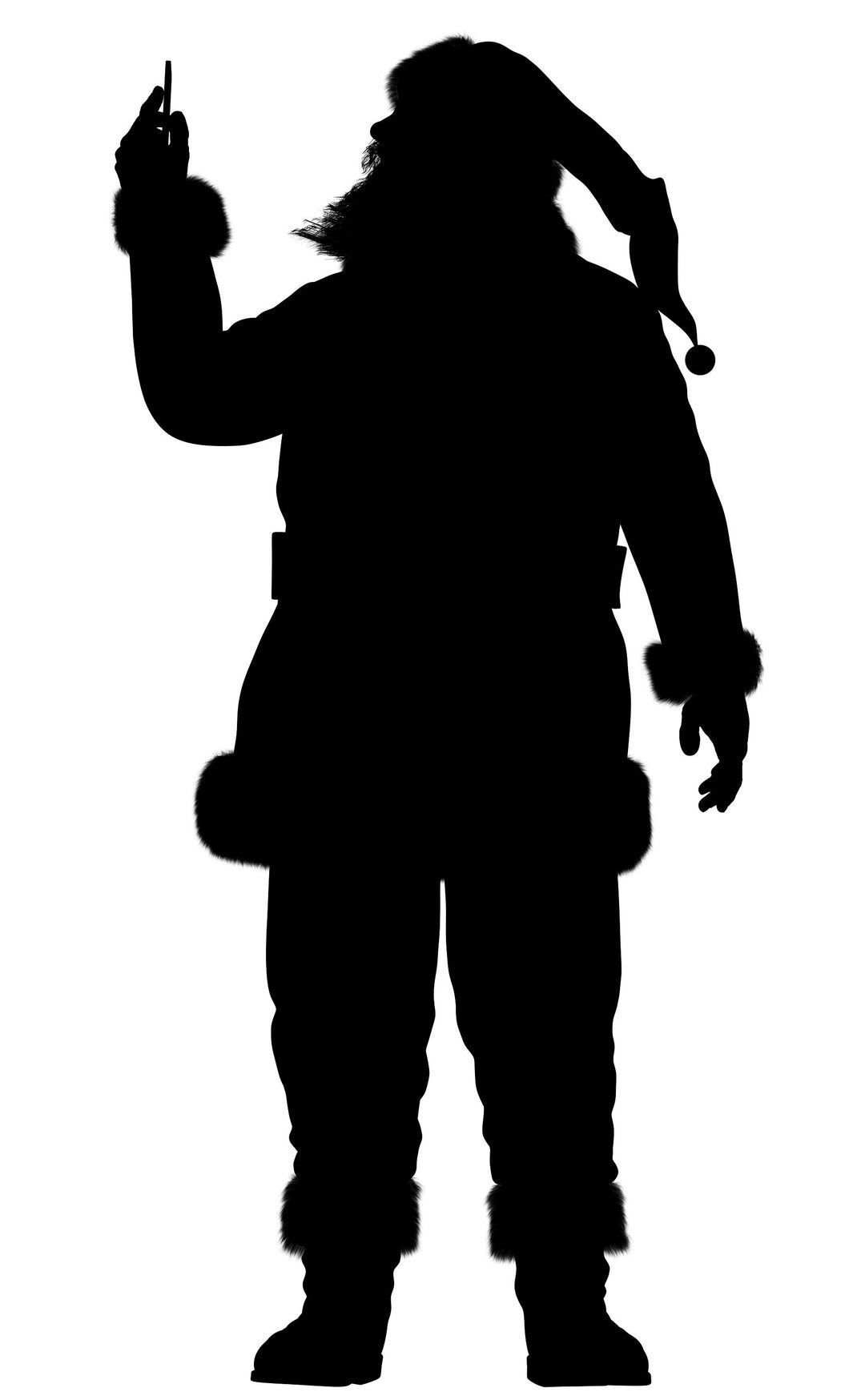 Santa Selfie Silhouette, Digital Download, Image of Santa in Silhouette ...