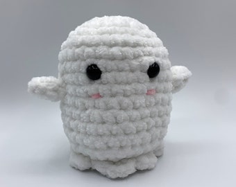 Handmade Chubby Mini Crochet Ghost Plush White With Black Eyes, 8x8 Cm - Etsy