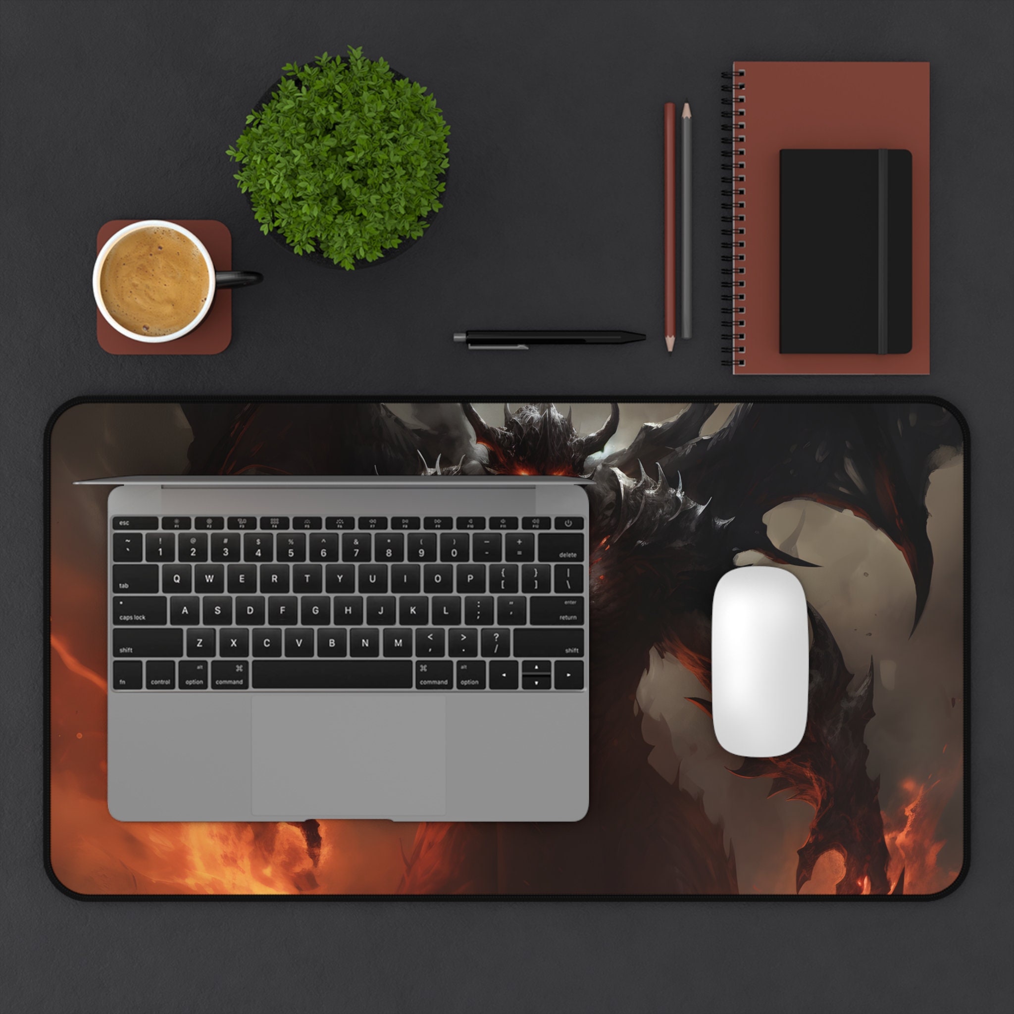 Demon Lord From Hell Desk Mat Mouse Pad Gaming Desk Mat Diablo IV ...