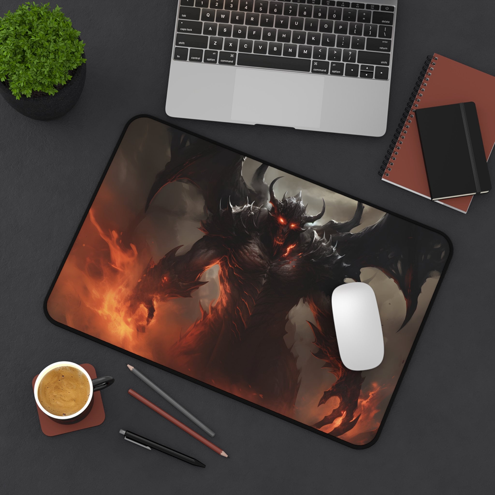 Demon Lord From Hell Desk Mat Mouse Pad Gaming Desk Mat Diablo IV ...