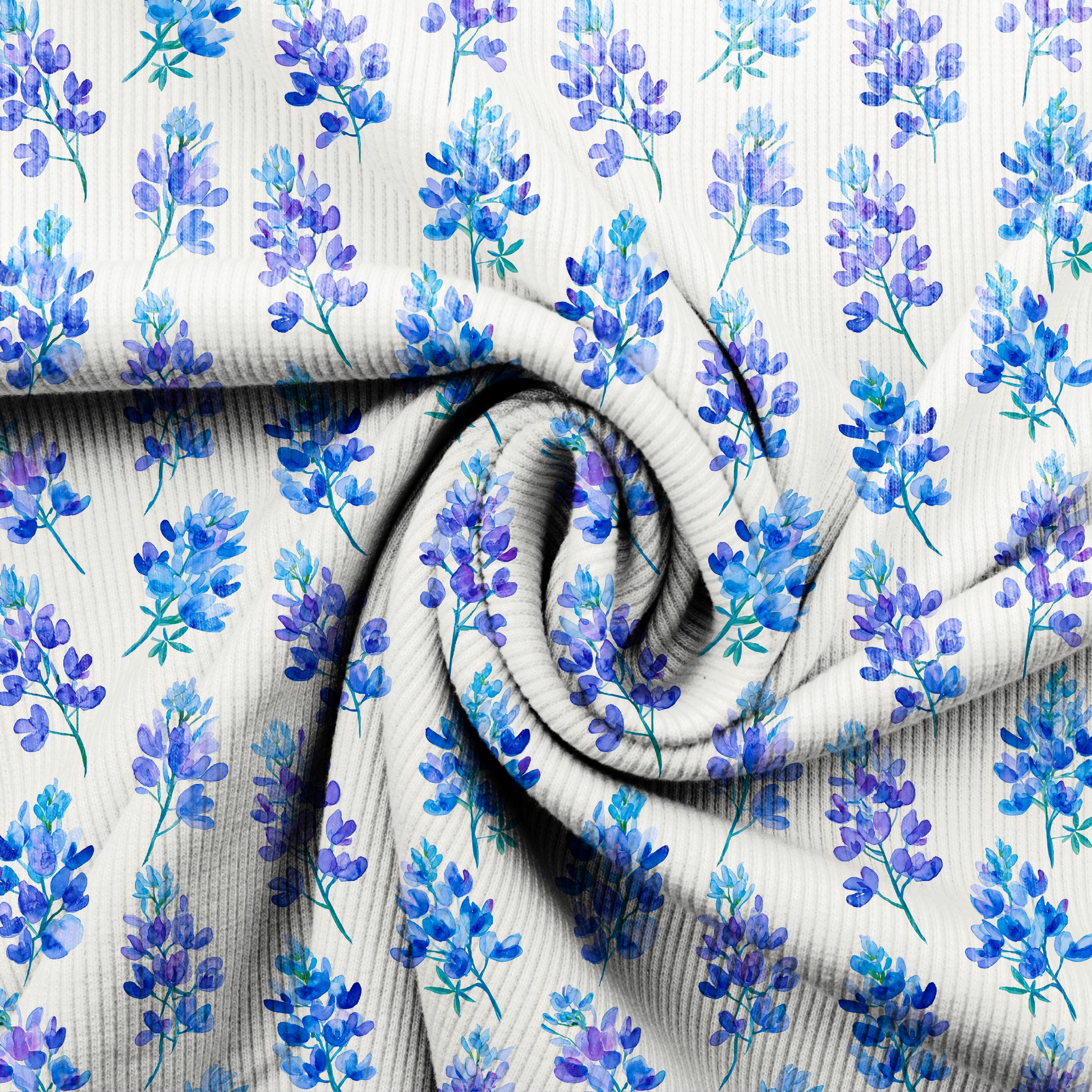 Texas Bluebonnet Seamless Pattern, Watercolor Blue Floral Digital Paper ...
