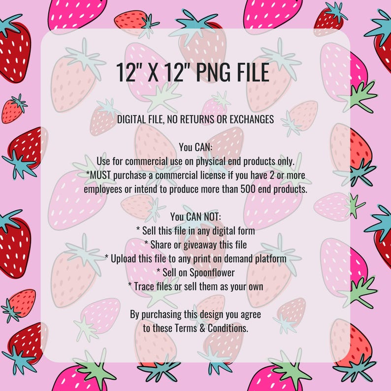 Strawberry Seamless Pattern – Pink Berries Fabric Design (digital File ...