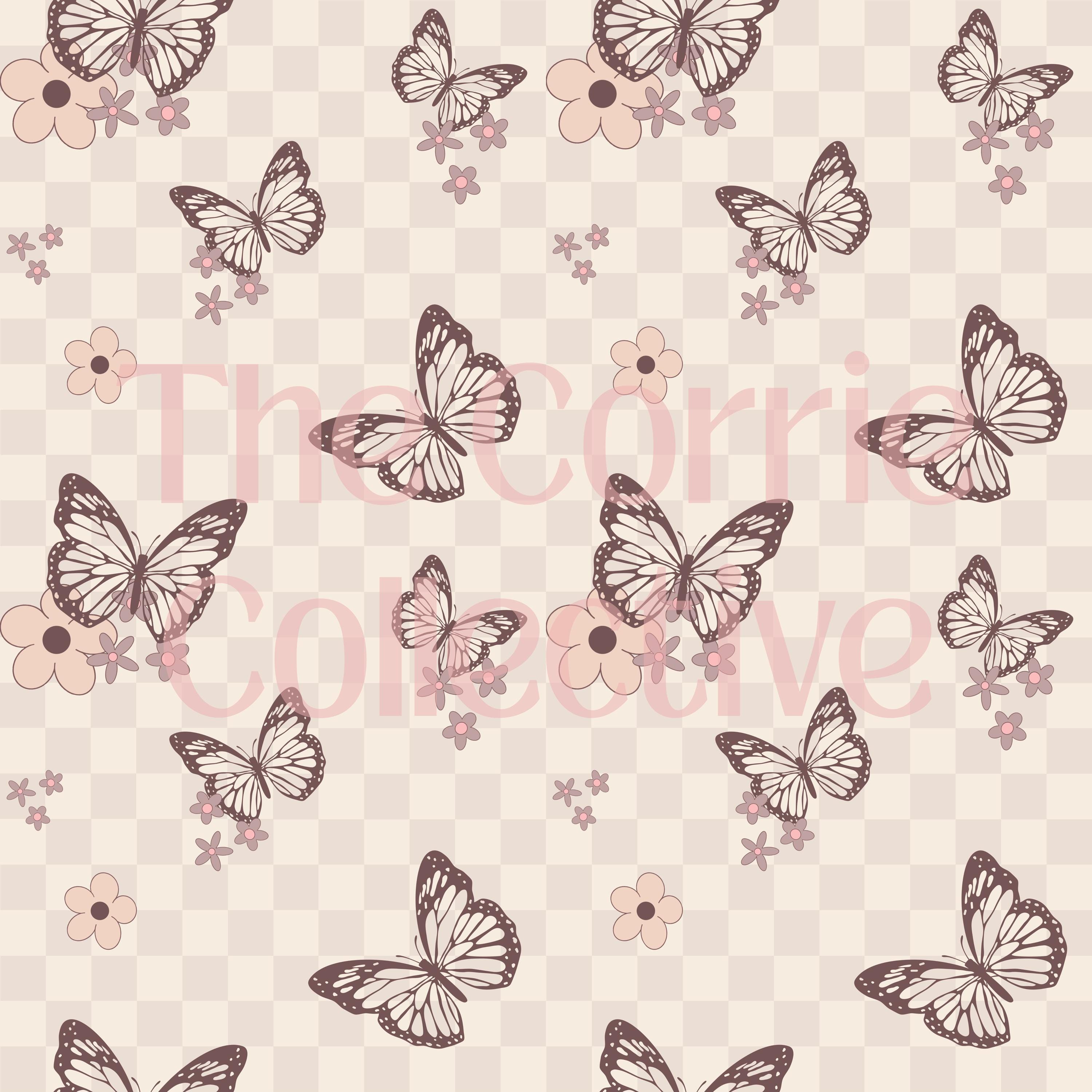 Checkered Butterfly, Seamless File for Fabric, Digital, Instant ...