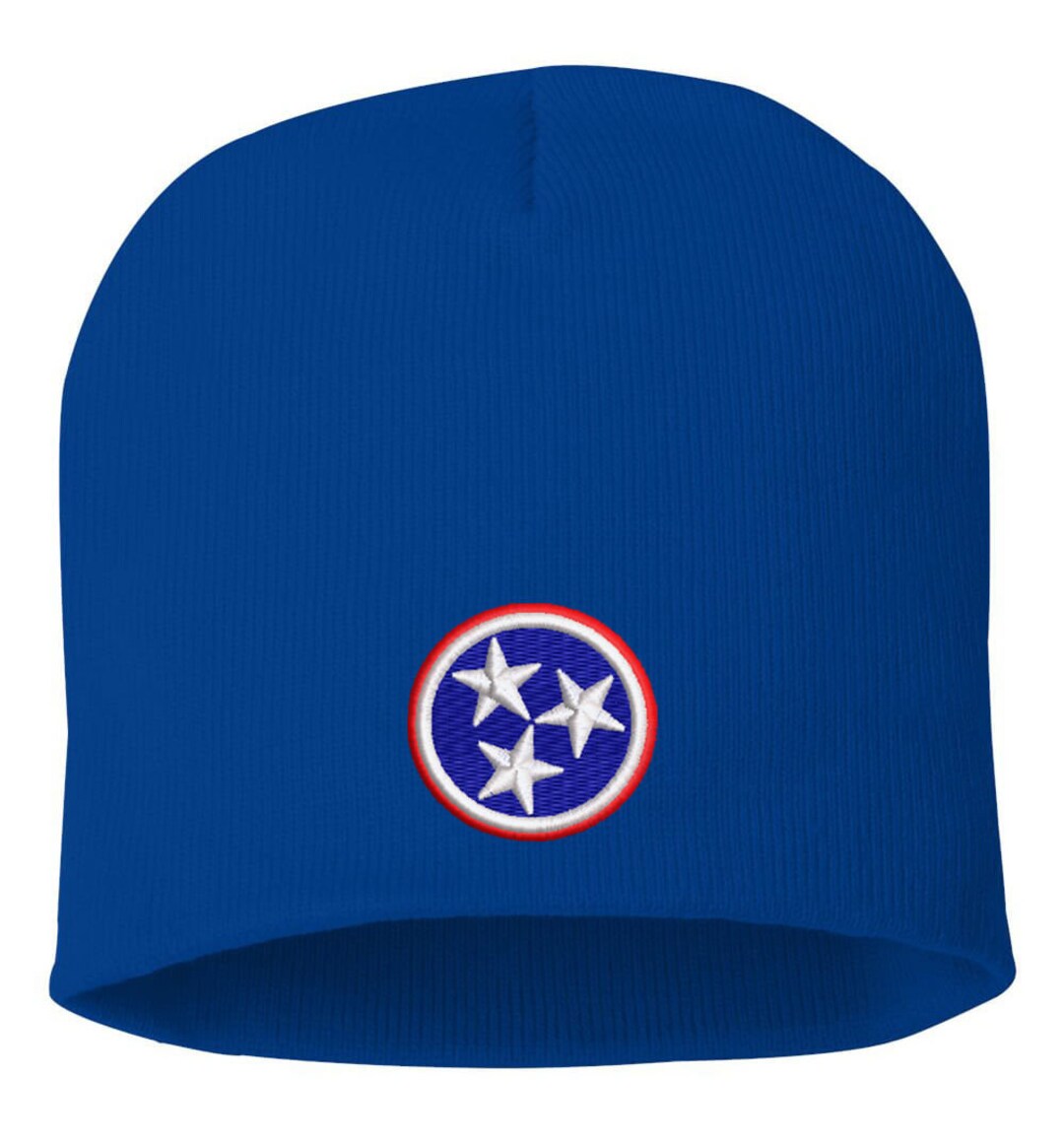 Tennessee Tri-star State Flag Embroidered Beanie, Volunteer State Flag ...