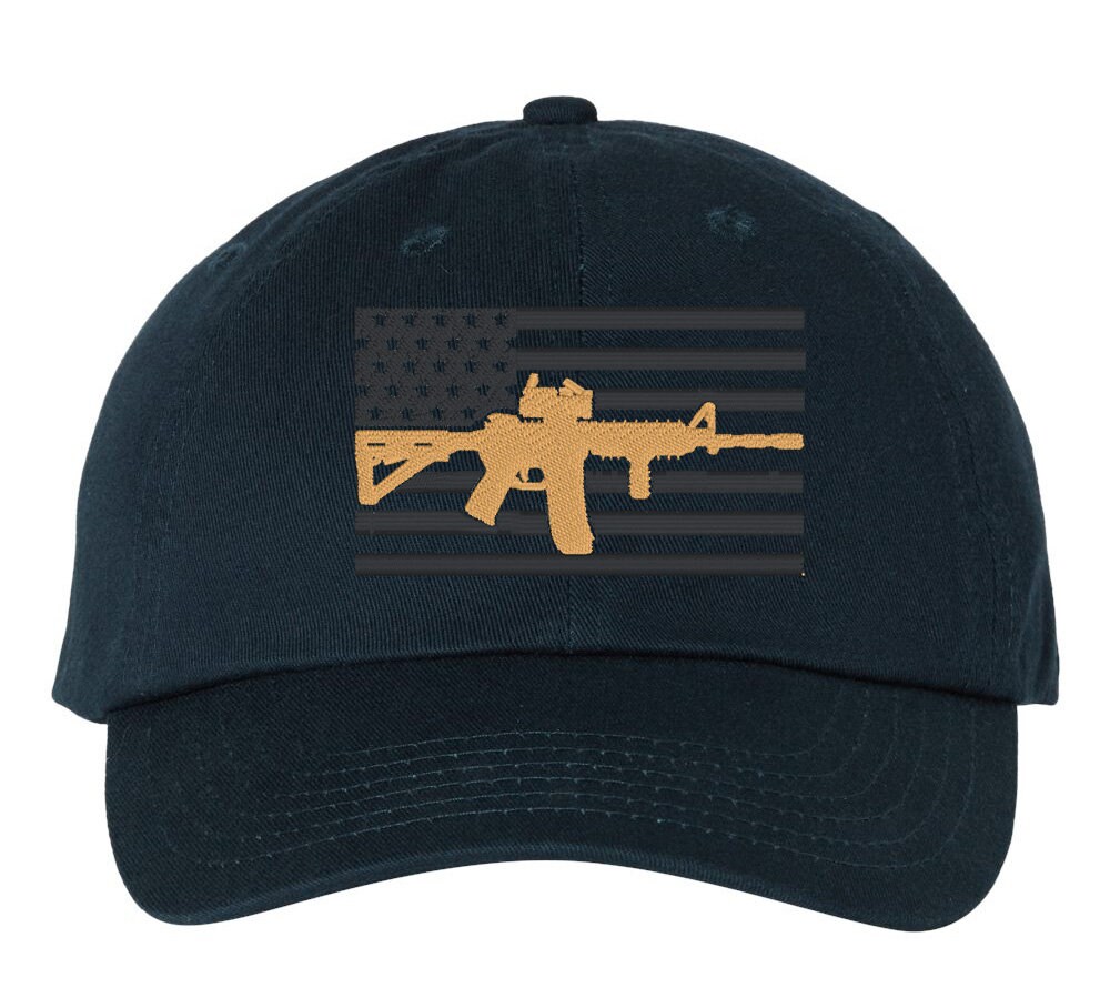 2nd Amendment Support Baseball Cap, Constitution Support Cap, AR-15 American Flag Hat, Second ...