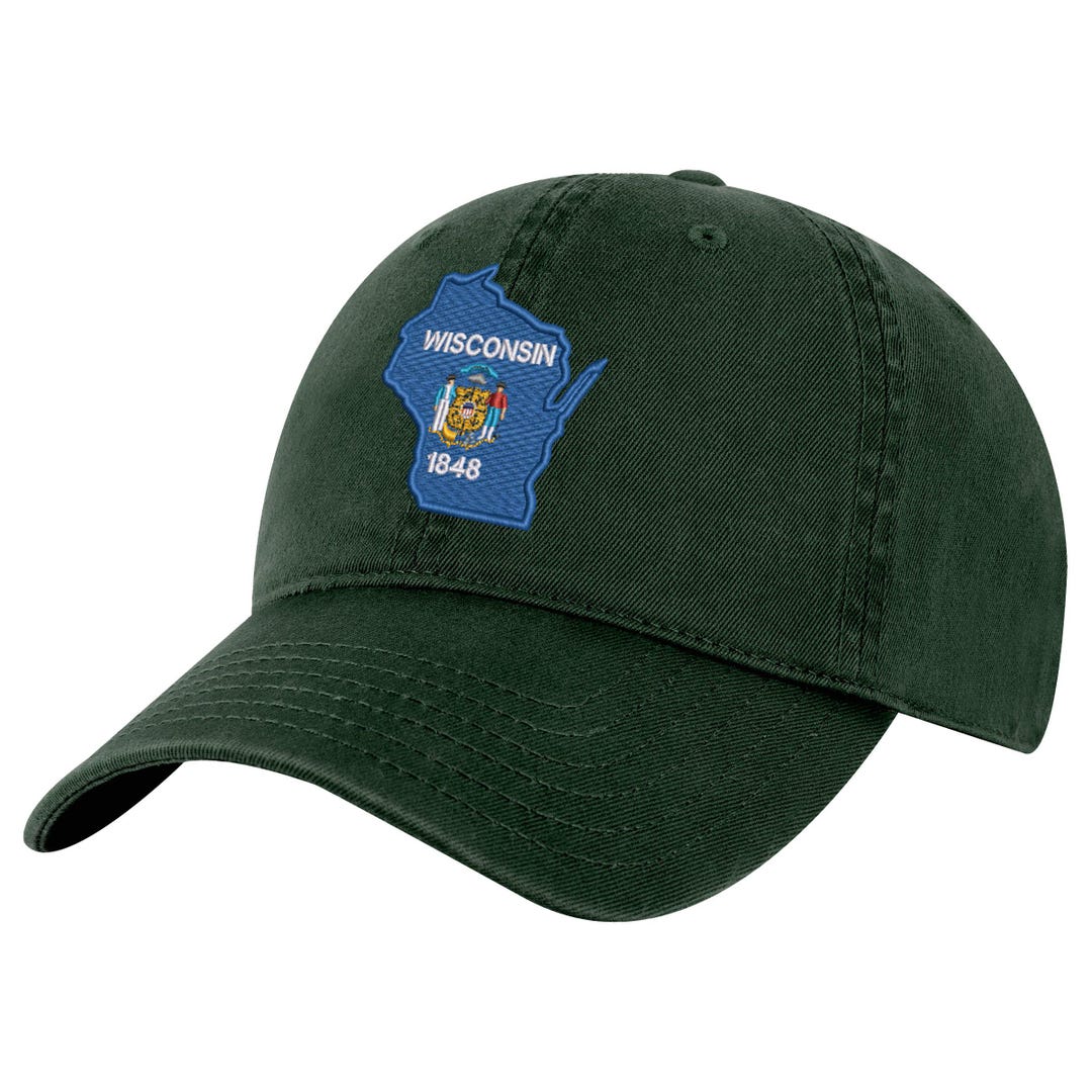 Wisconsin Flag Baseball Cap - Badger State Hat - Embroidered WI Dad Cap ...
