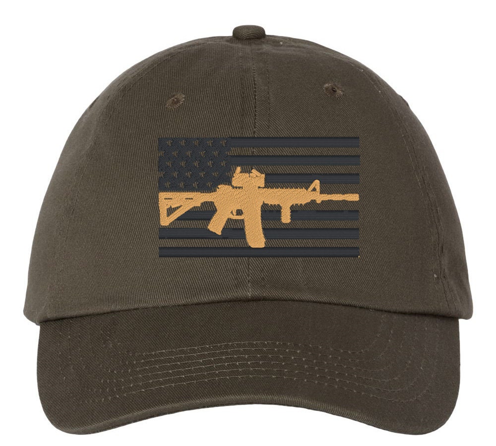 2nd Amendment Support Baseball Cap, Constitution Support Cap, AR-15 American Flag Hat, Second ...
