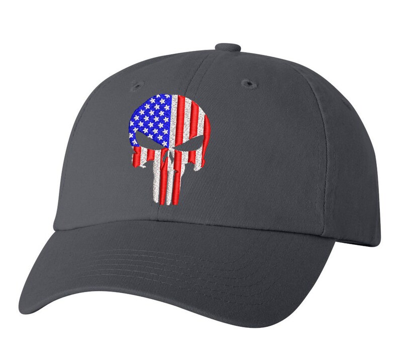 Punisher Skull Baseball Cap, US Flag Punisher Hat, American Flag ...