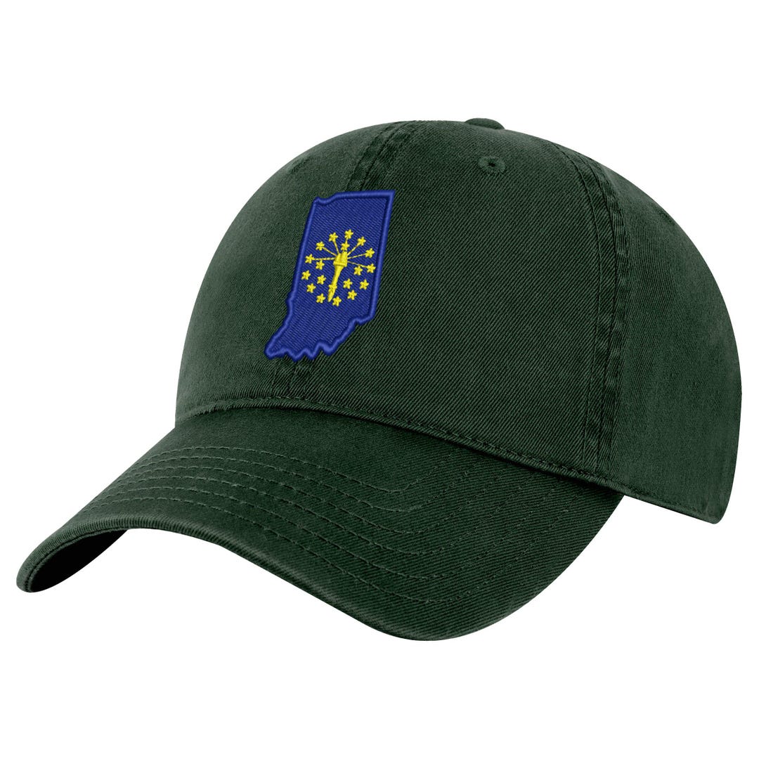 Indiana Flag Baseball Cap - Hoosier State Hat - Embroidered IN Dad Cap ...