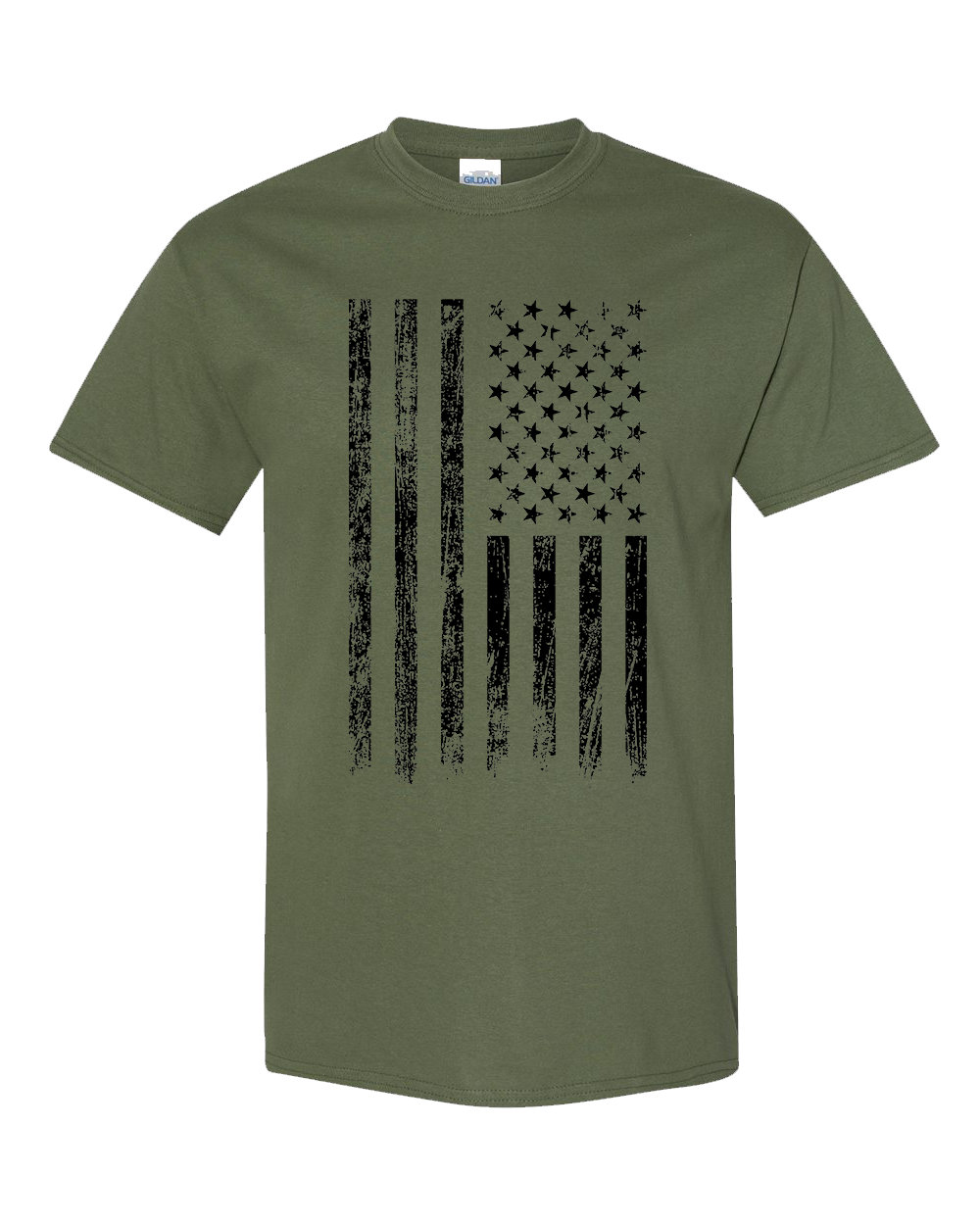 Distressed American Flag T-shirt Black Vintage Patriotic Cotton Shirt ...
