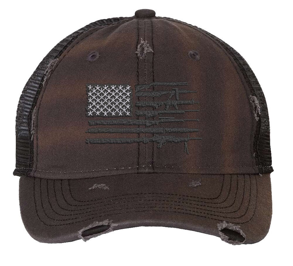 2nd Amendment Trucker Hat, Rifle American Flag Hat, Patriotic Trucker, 2nd Amendment Support Hat ...