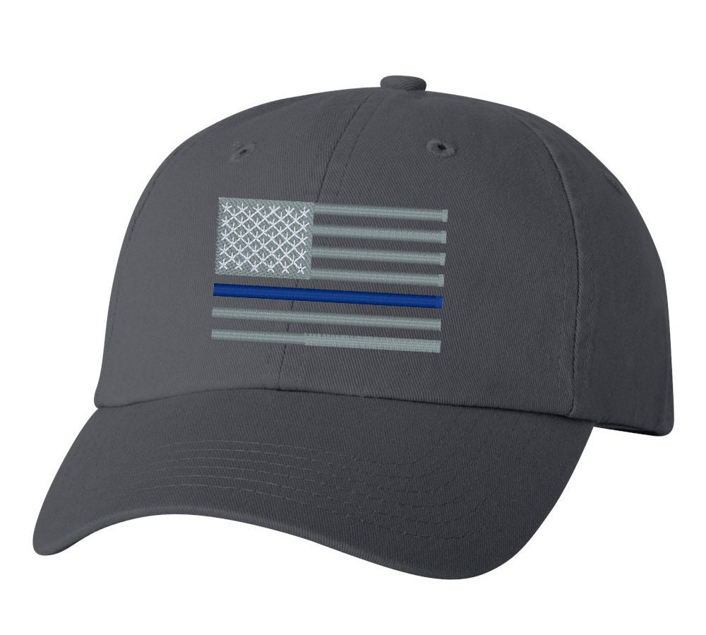 Thin Blue Line American Flag Baseball Cap, the Blue Hat, Police Support ...