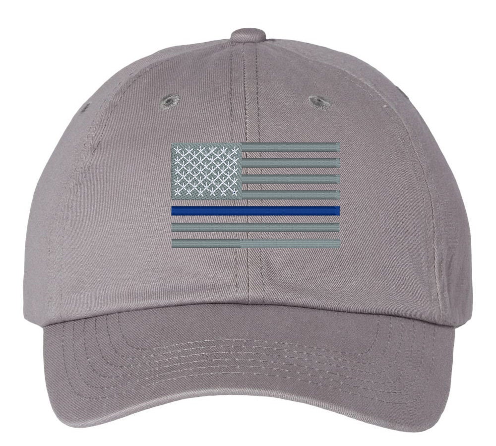 Thin Blue Line American Flag Baseball Cap, the Blue Hat, Police Support ...