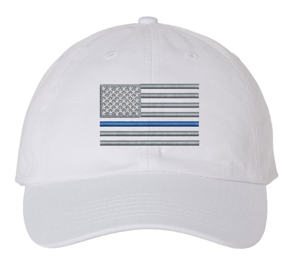 Thin Blue Line American Flag Baseball Cap, the Blue Hat, Police Support ...