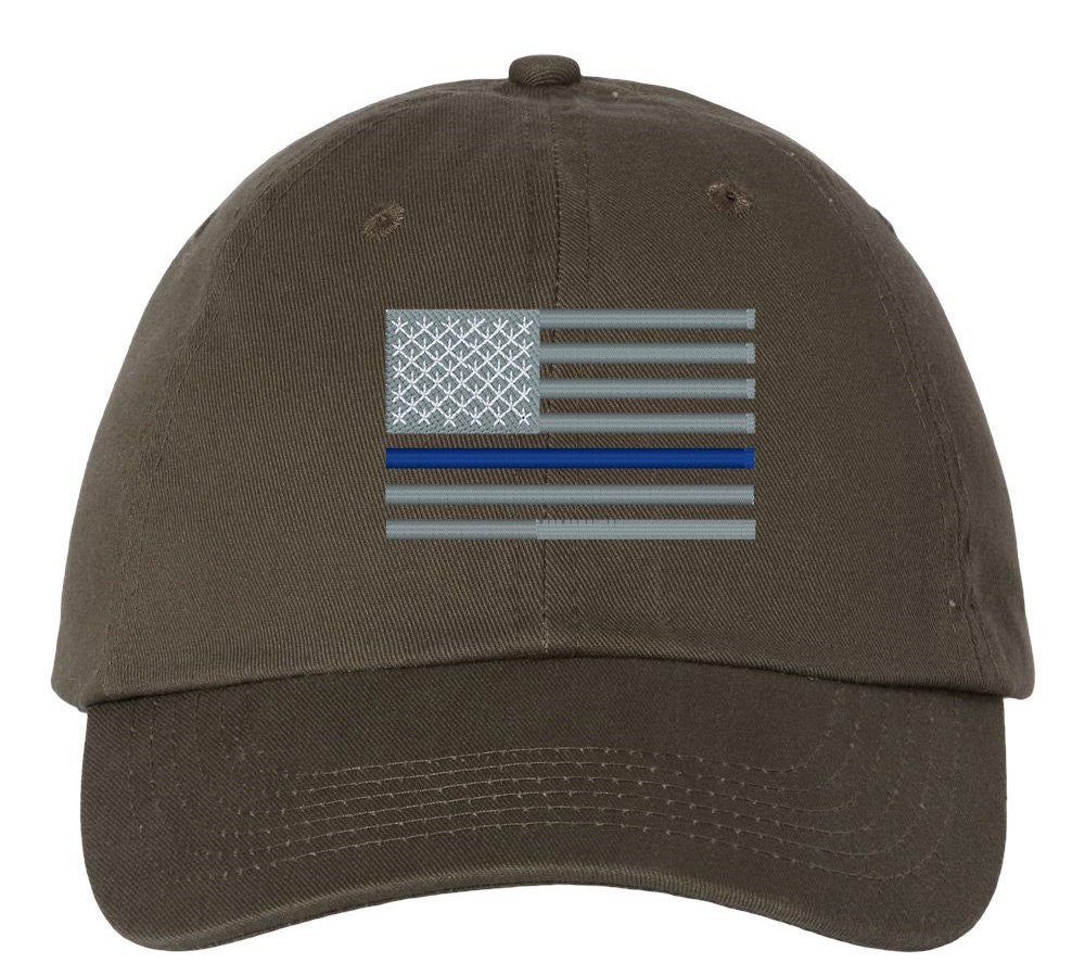 Thin Blue Line American Flag Baseball Cap, the Blue Hat, Police Support ...