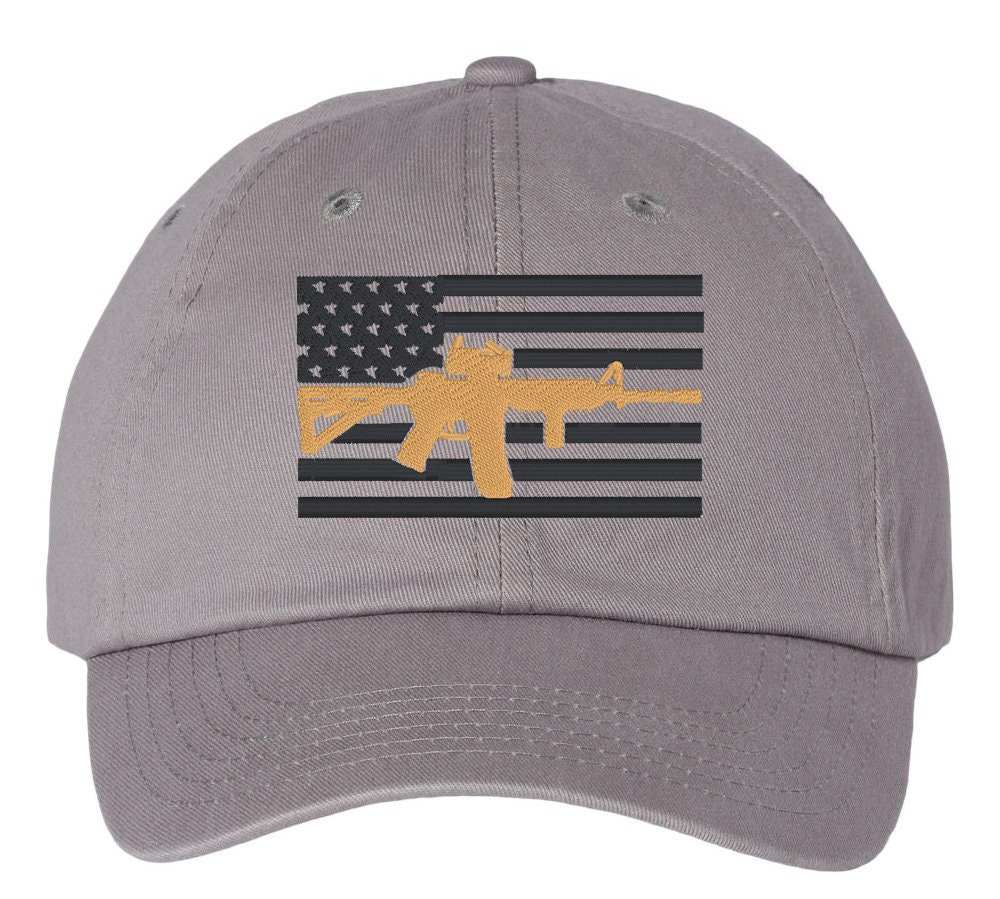 2nd Amendment Support Baseball Cap, Constitution Support Cap, AR-15 American Flag Hat, Second ...