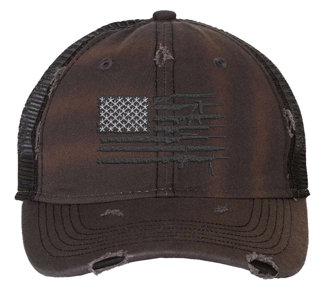 2nd Amendment Trucker Hat, Rifle American Flag Hat, Patriotic Trucker ...