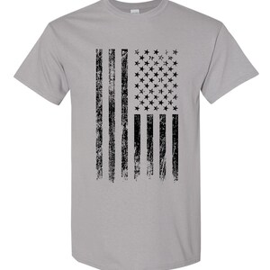 Distressed American Flag T-shirt Black Vintage Patriotic Cotton Shirt ...