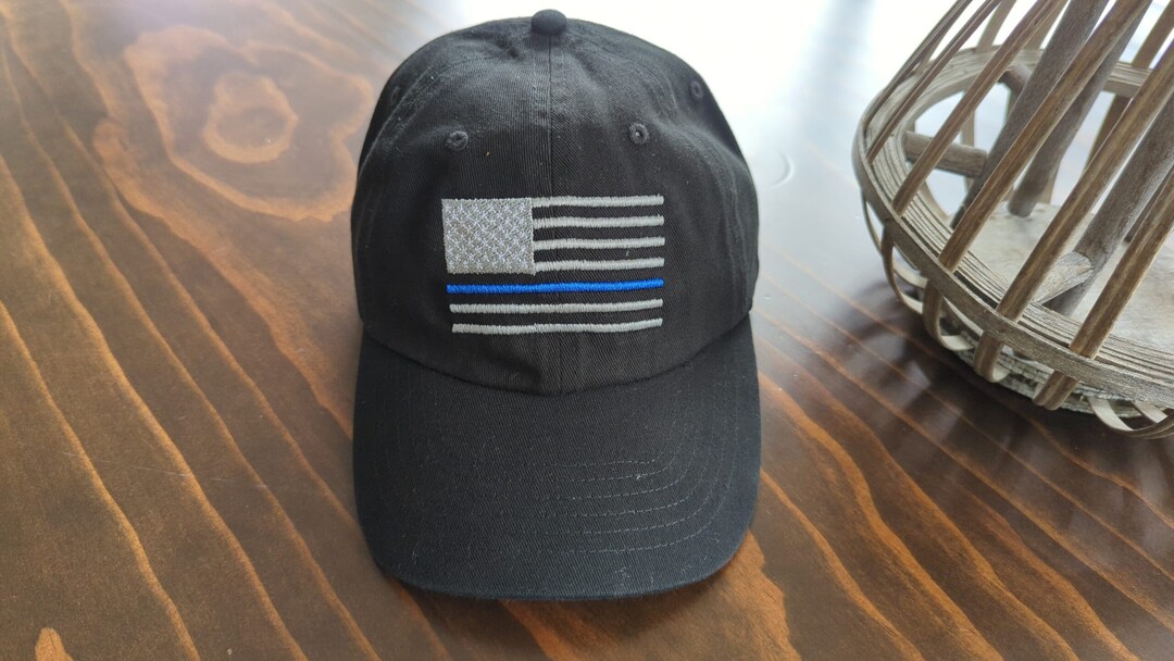 Thin Blue Line American Flag Baseball Cap, the Blue Hat, Police Support ...