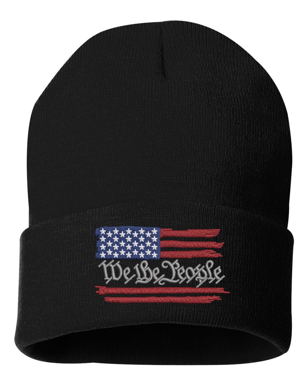 Distressed American Flag Beanie, We the People Beanie, Gift for A ...