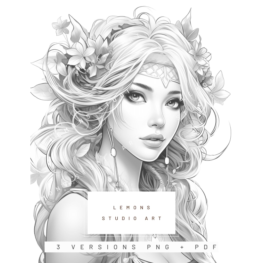 Fantasy Two - Premium Adult Coloring Pages - 3 Digital Printable ...