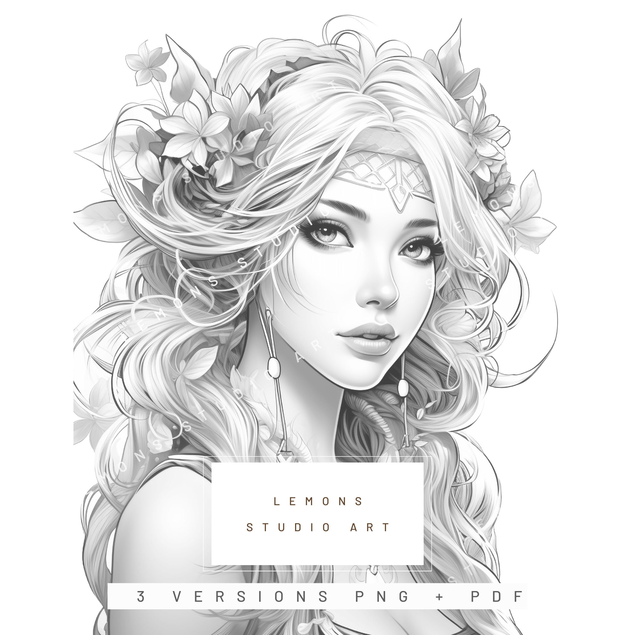 Fantasy Two - Premium Adult Coloring Pages - 3 Digital Printable ...