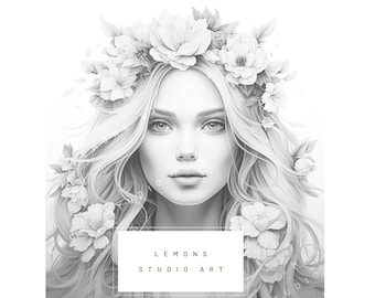 Maria Mariola Budek Premium Coloring Page Printable Adult Women Cute ...