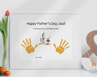 Handprint Art for Father's Day | Art for Father's Day | Easy DIY Craft ...