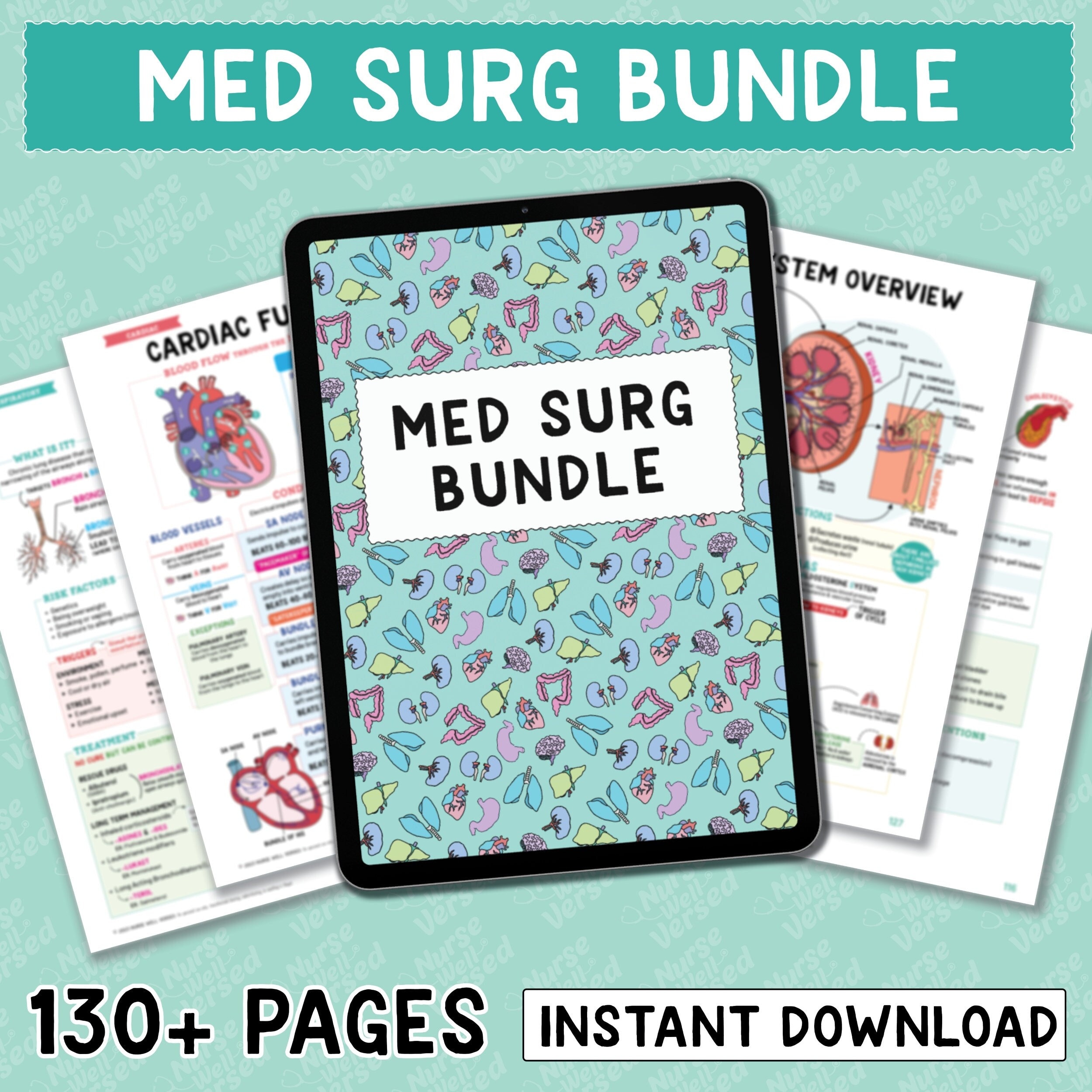Med-surg Nursing Notes Study Guide Bundle: Medical-surgical - Etsy