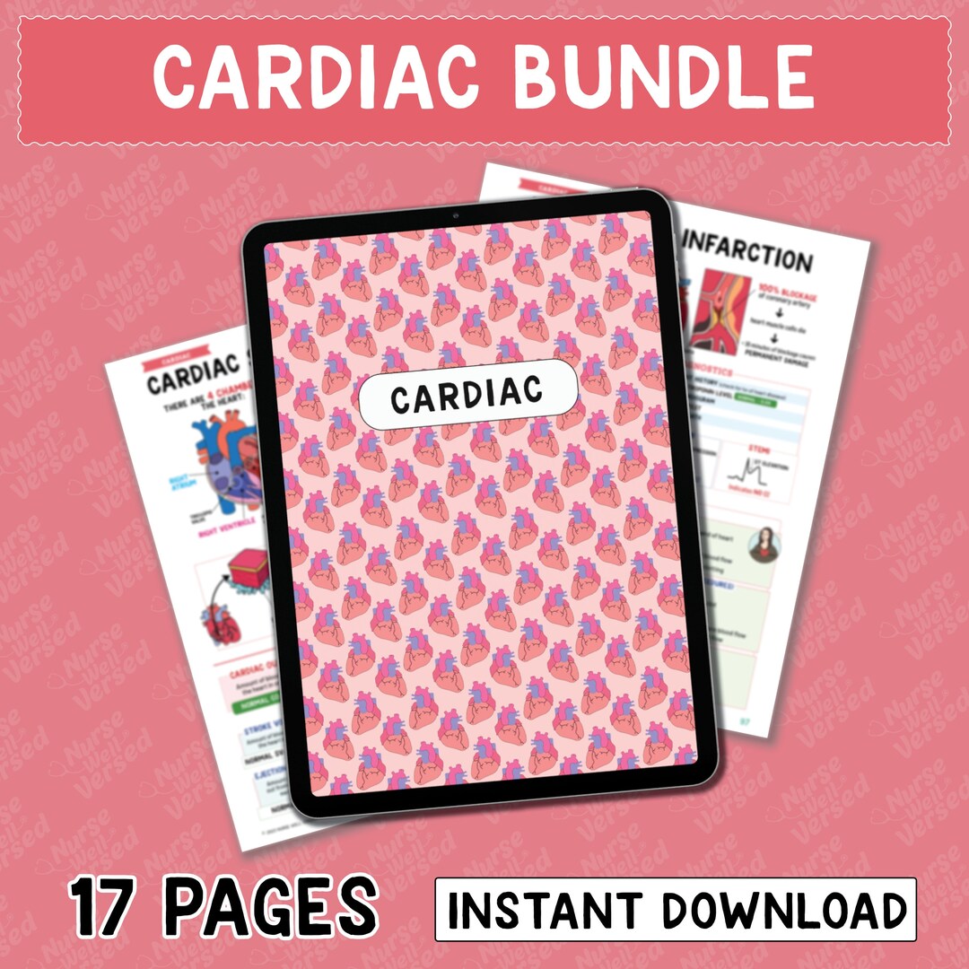 Cardiac Nursing Notes Study Bundle - Etsy
