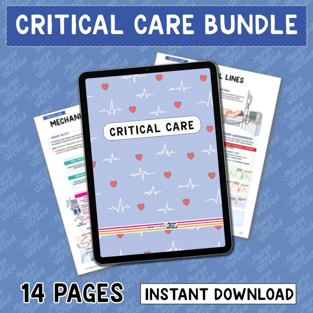 Critical Care Nursing Notes Study Bundle - Etsy