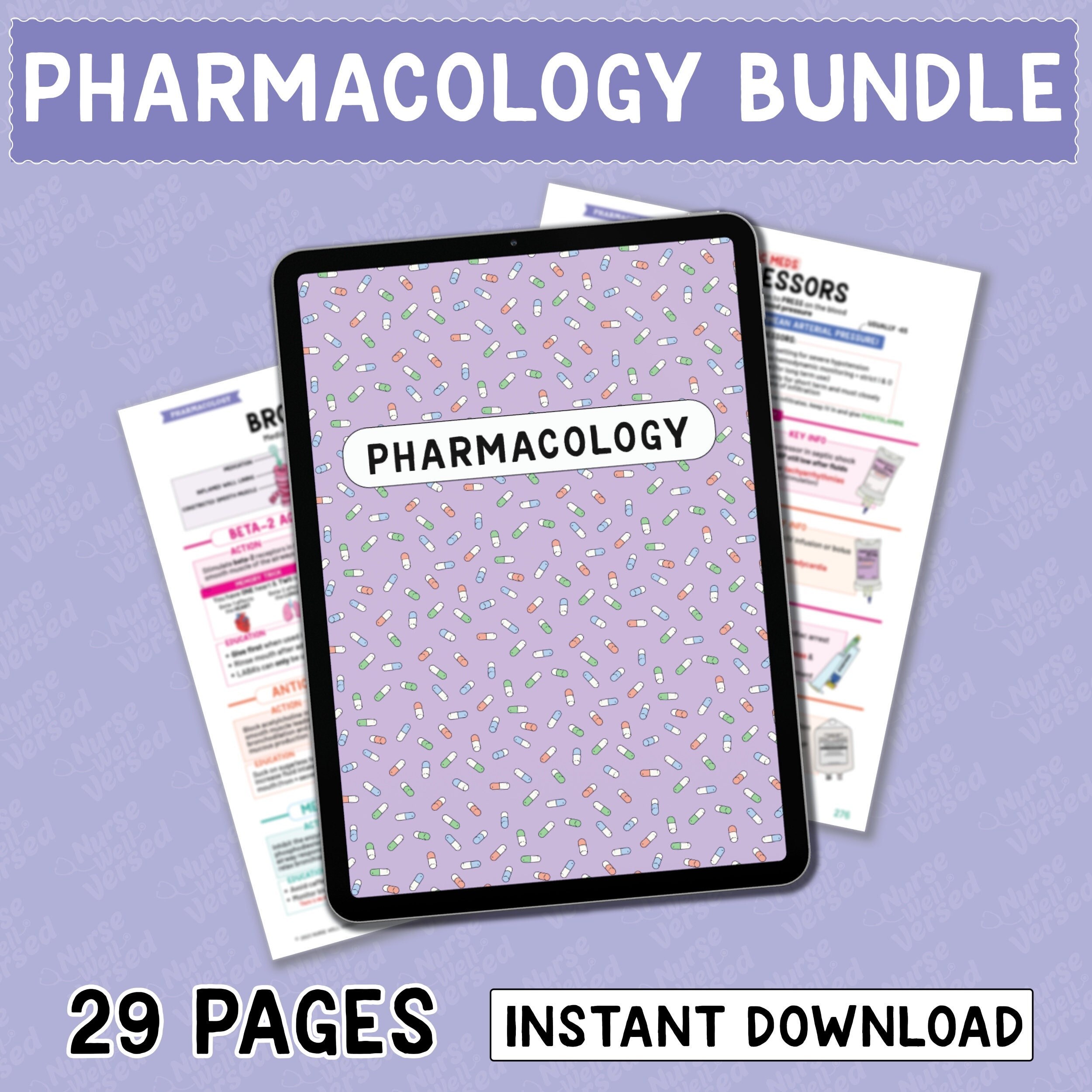 Pharmacology Nursing School Bundle: Nursing Notes - Etsy