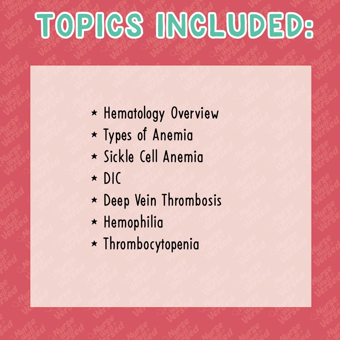 Hematology Nursing Notes Study Bundle - Etsy