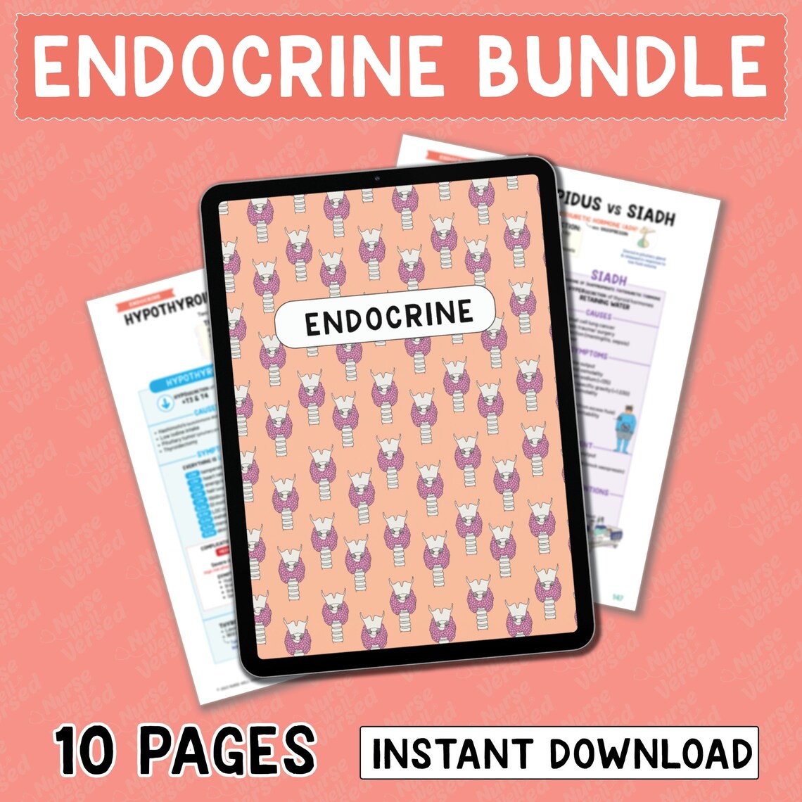 Endocrine Nursing Notes Study Bundle - Etsy
