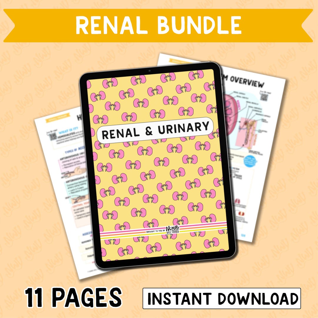 Renal Nursing Notes Study Bundle - Etsy